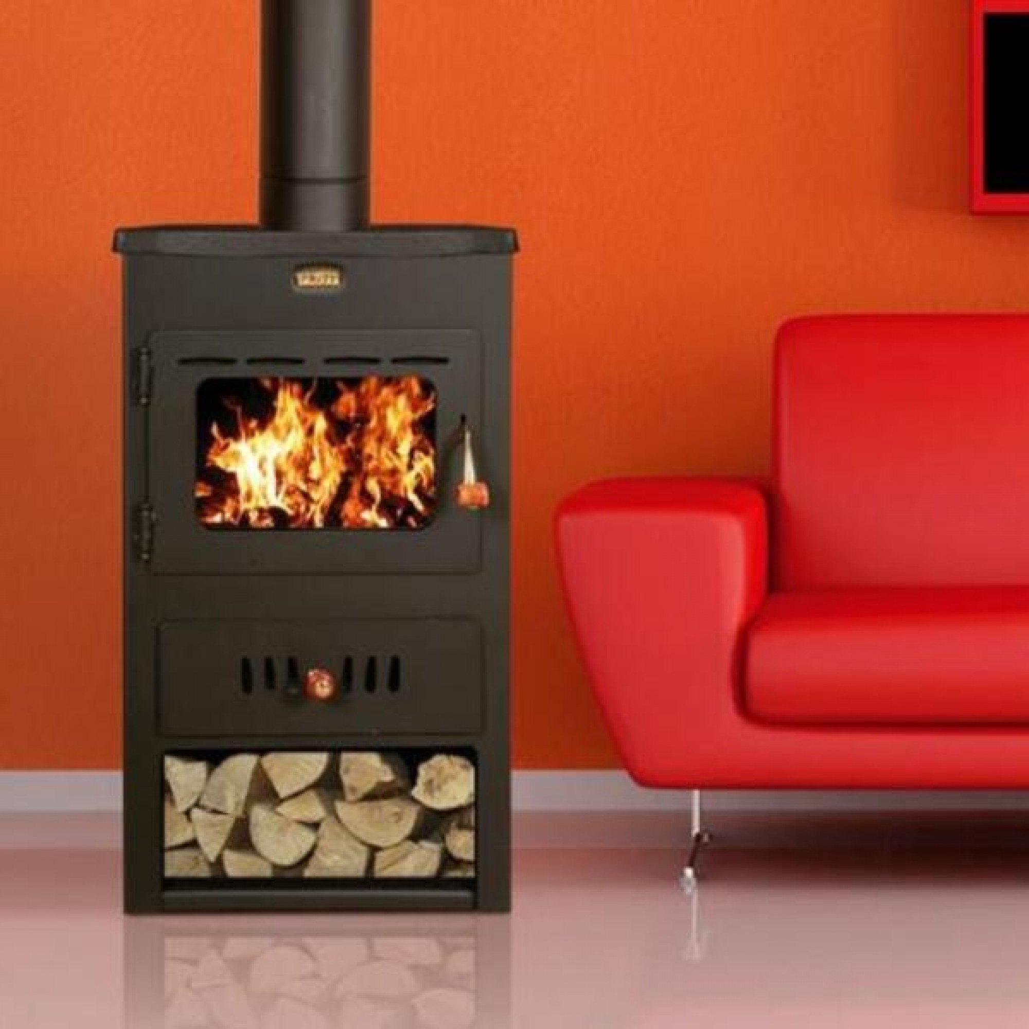 Termosemineu / Soba Tip Centrala Pe Lemne Prity, Model K1 W8, Cu Manta ...
